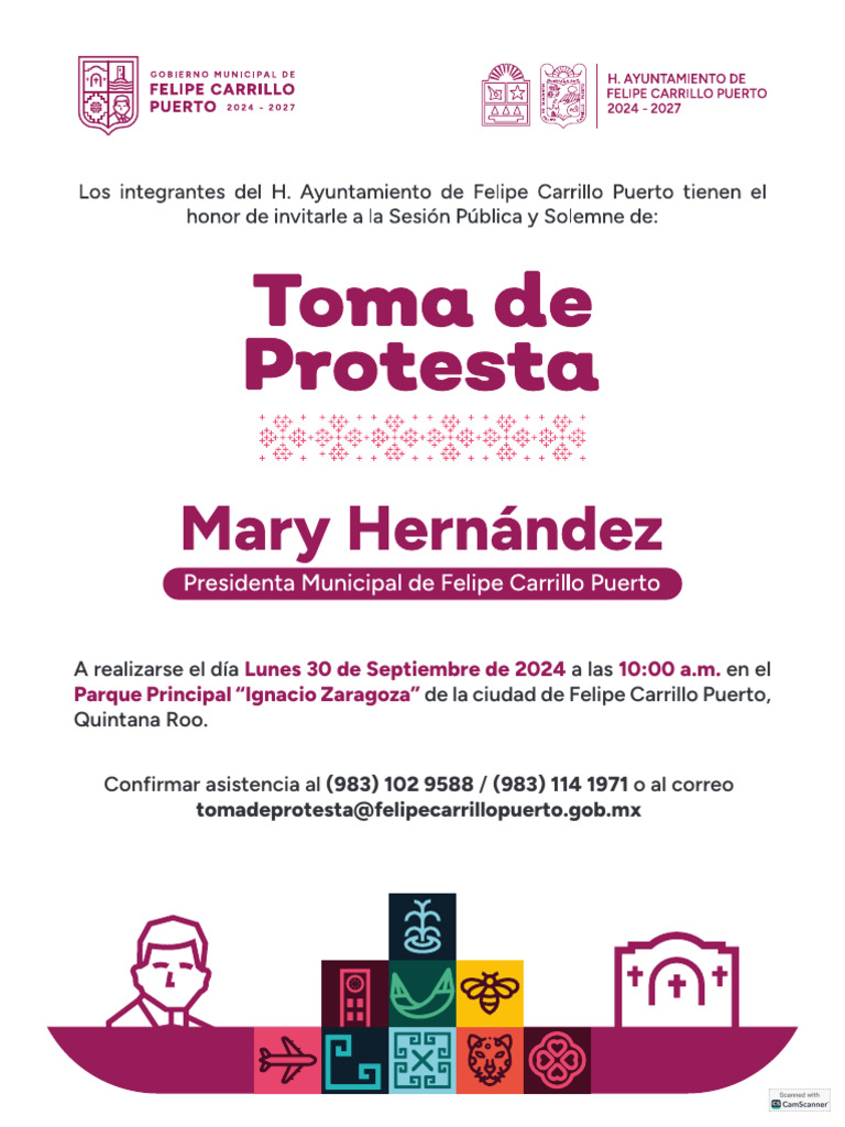 Invitación Toma de Protesta - Mary Hernández | PDF
