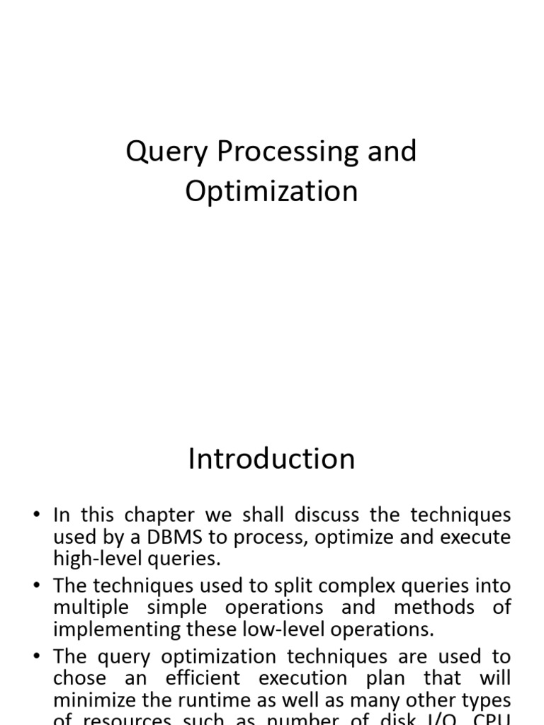 Query Processing and Optimization | PDF | Relational Database | Databases