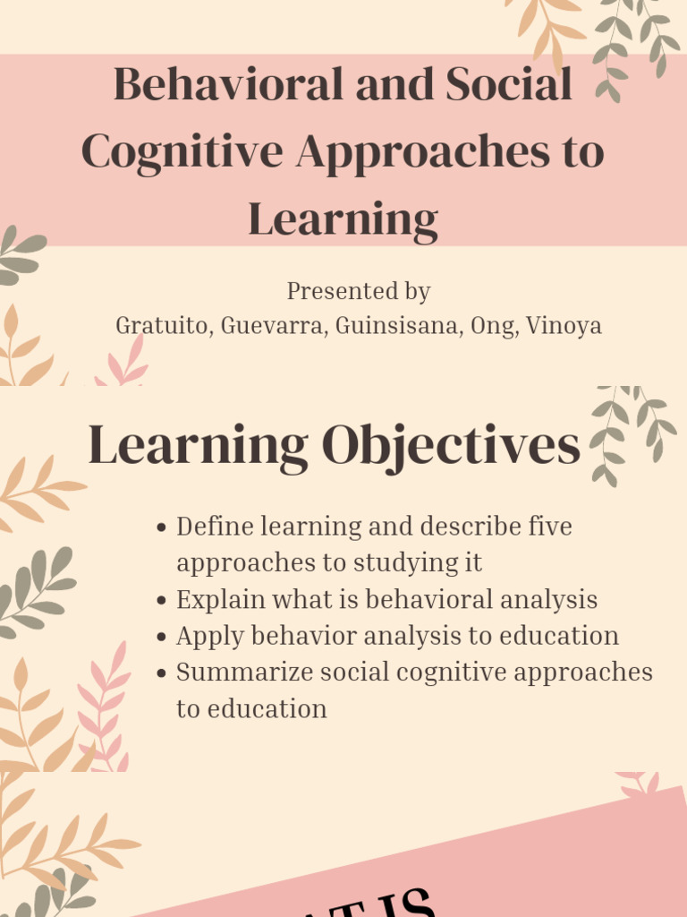 Behavioral and Social Cognitive Approache - Group 2 | PDF | Reinforcement | Classical Conditioning