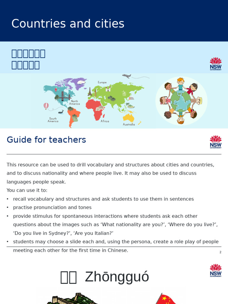 Modern Languages s4 Chinese Countries and Cities | PDF | Creative ...