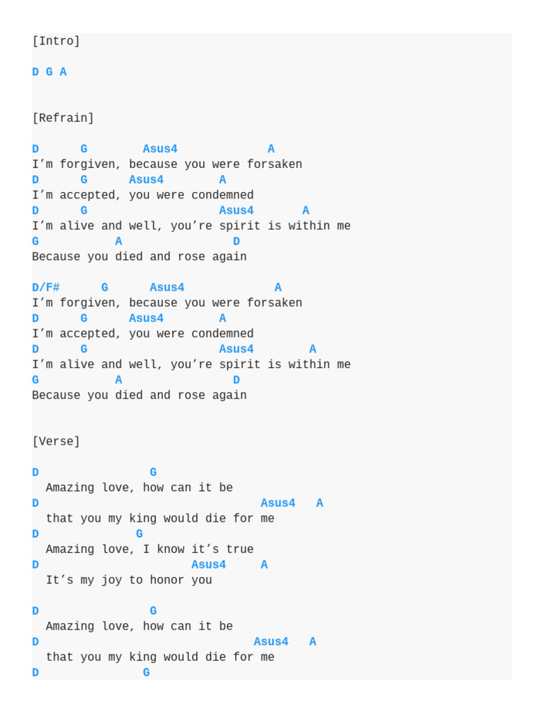 Amazing Love Lyrics and Chords | PDF