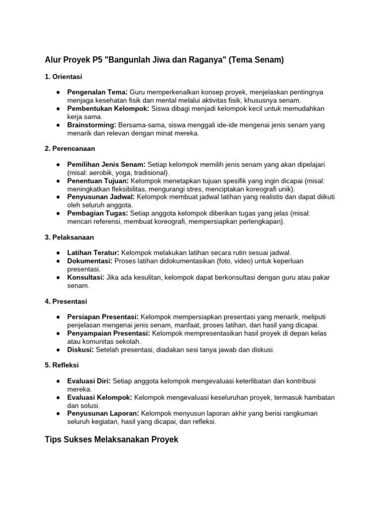 Proyek P5: Senam untuk Kesehatan Jiwa | PDF | Karier & Perkembangan