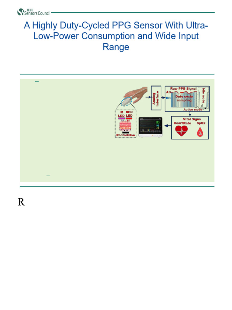 A Highly Duty-Cycled PPG Sensor With Ultra-Low-Power Consumption and ...