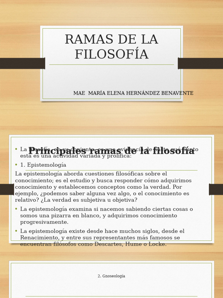 Ramas de La Filosofia 2 | PDF | Conocimiento | Epistemología