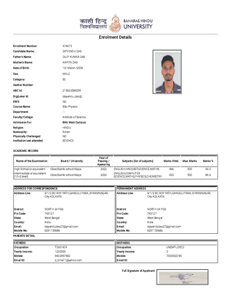 Banaras Hindu University | PDF