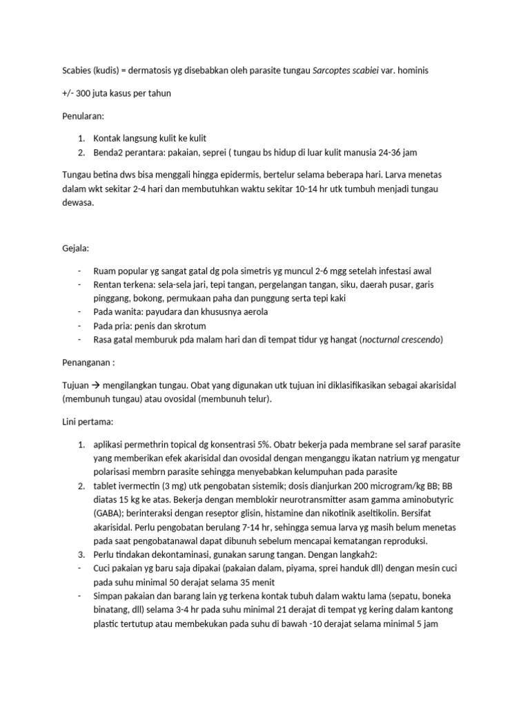 Scabies | PDF | Griya & Taman | Kesehatan Holistik