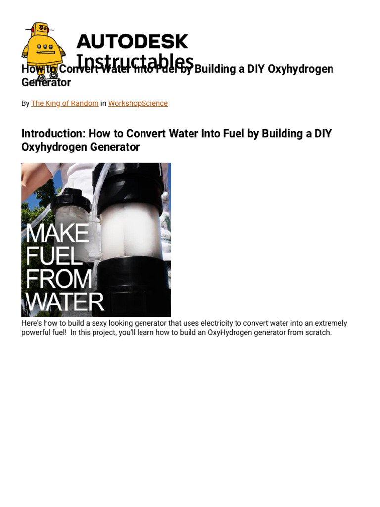 How To Convert Water Into Fuel by Building A DIY Oxyhydrogen Generator ...