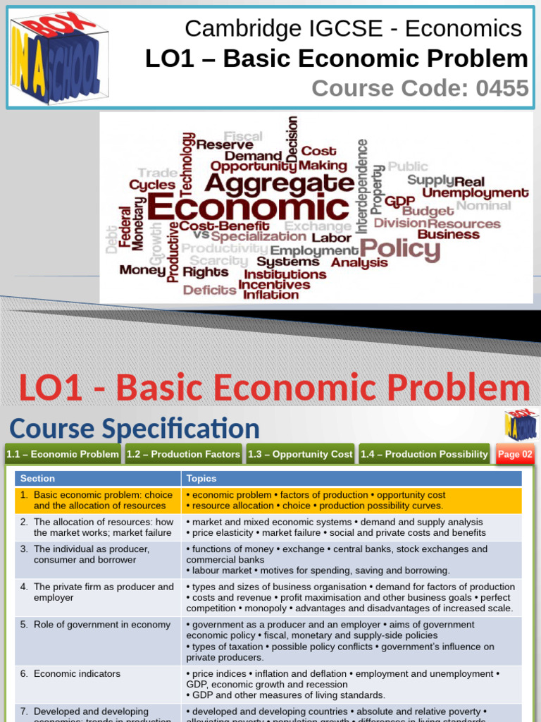 Section 1 - The Basic-Economic | PDF | Cost Of Living | Labour Economics