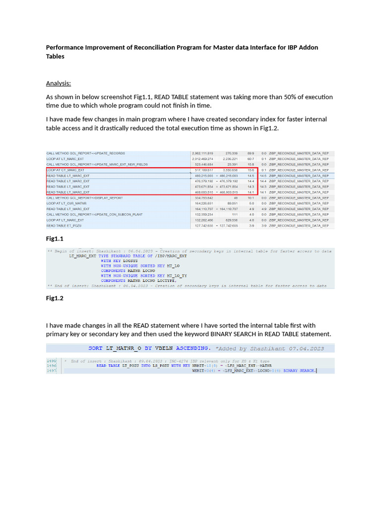 Performance Improvement | PDF