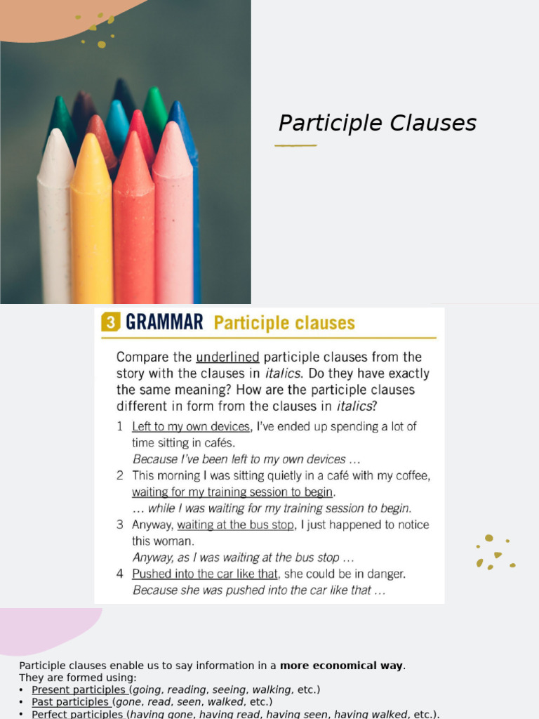 Participle Clauses | PDF