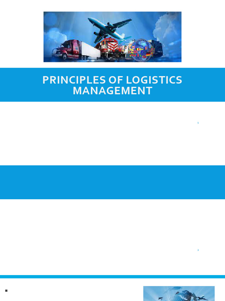 2024_Principles of Logistics Management_Lecture 1 | PDF | Logistics | Warehouse