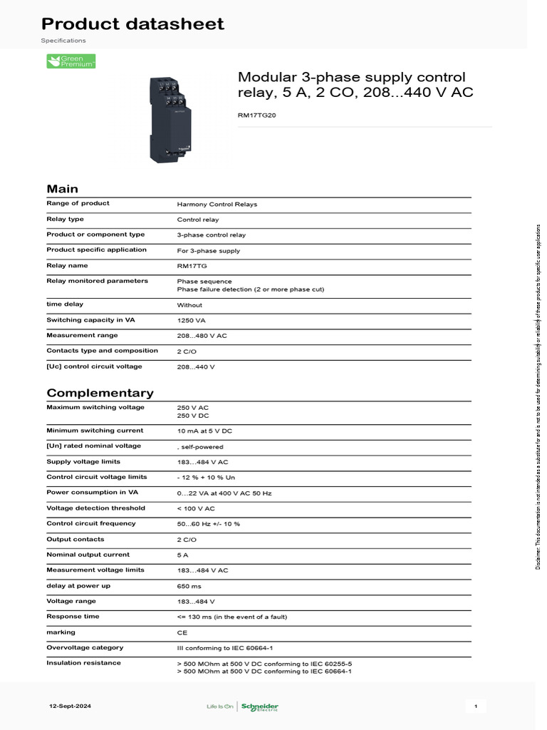 Schneider Electric - Harmony-Control-Relays - RM17TG20 | PDF | Relay ...