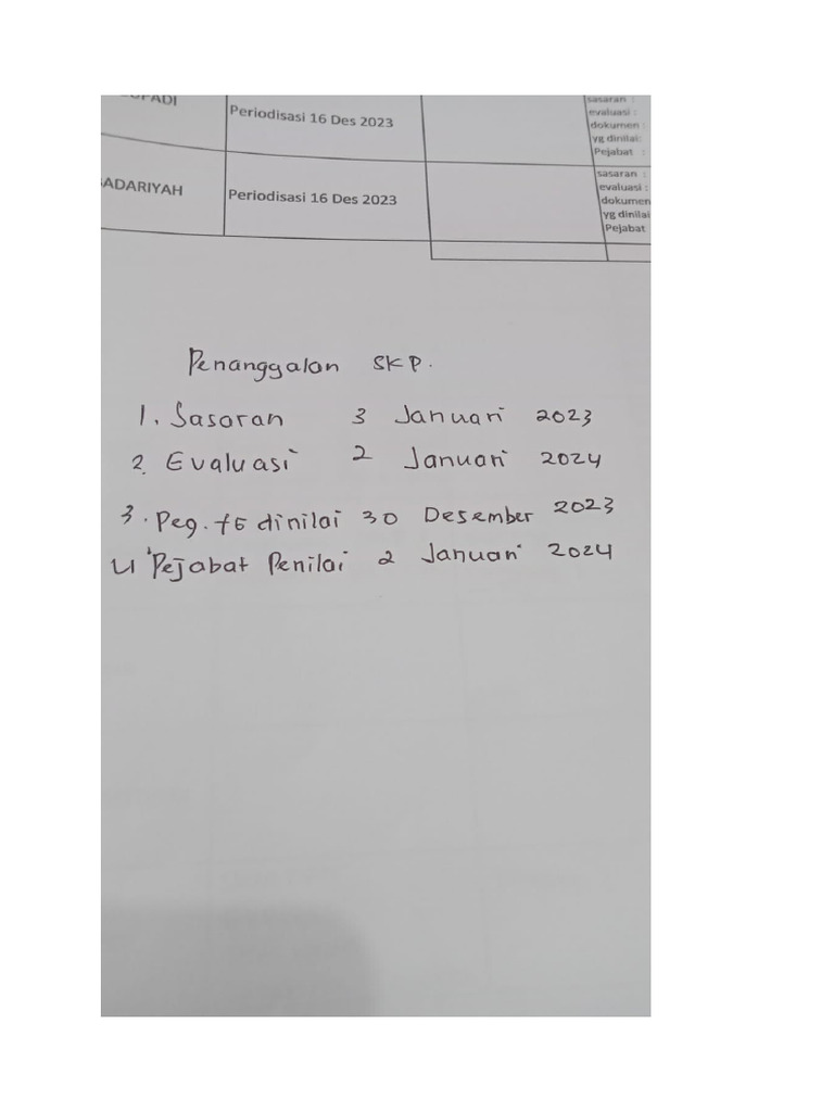Penanggalan SKP 23 | PDF