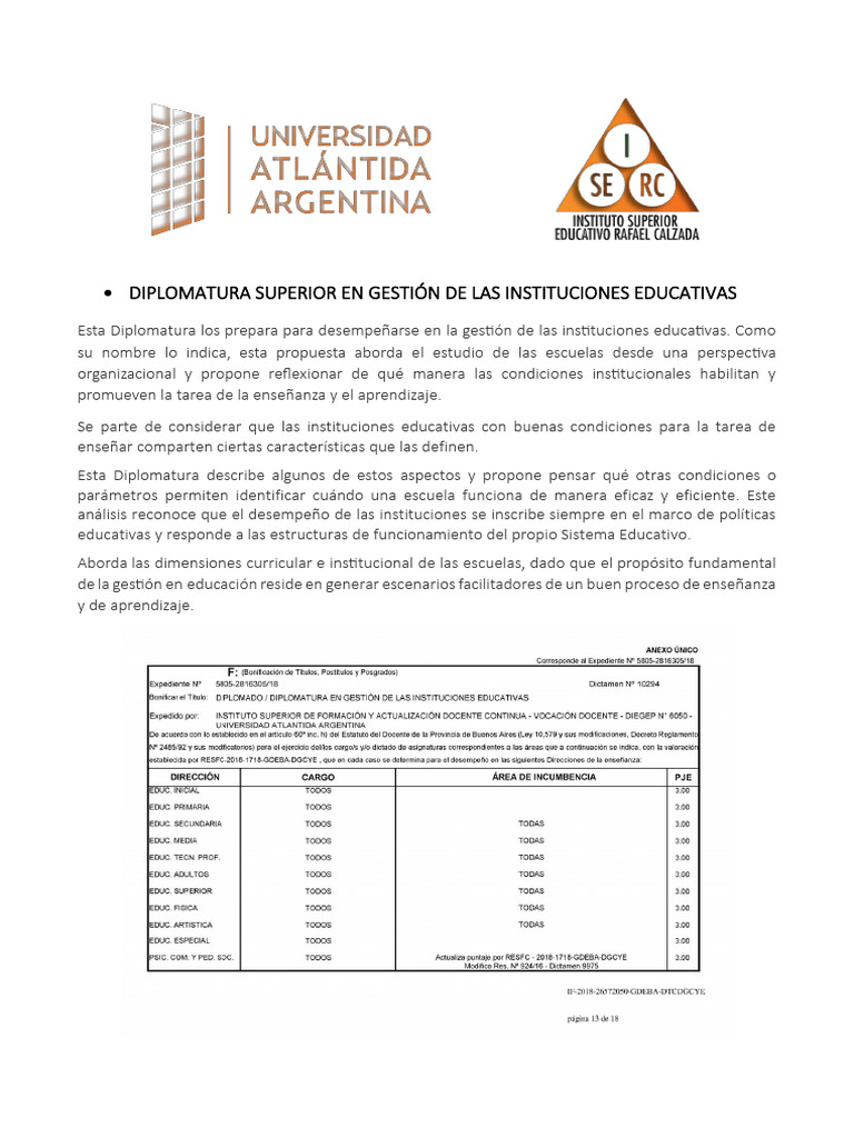 123 - Fundam. Ds en Gestión de Las Instituciones Educativas | PDF