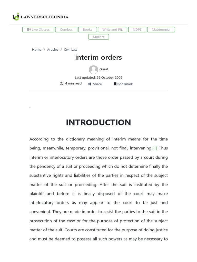 interim orders | PDF | Lawsuit | Public Law