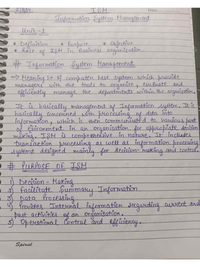 ISM Notes | PDF