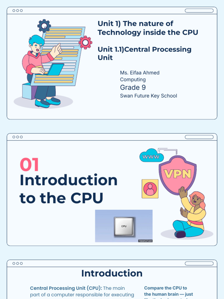 Unit 1 Introduction and 1.1 - Garde 9 | PDF | Central Processing Unit | Computer Science