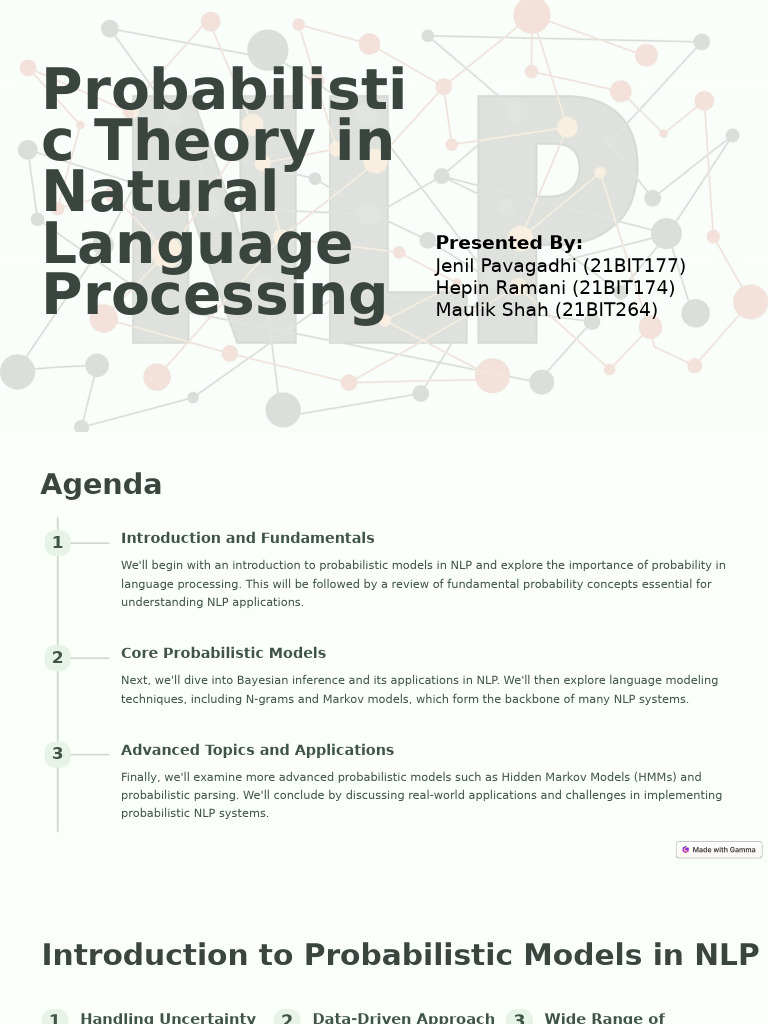 Probabilistic Theory in Natural Language Processing | PDF | Bayesian Inference | Cognitive Science
