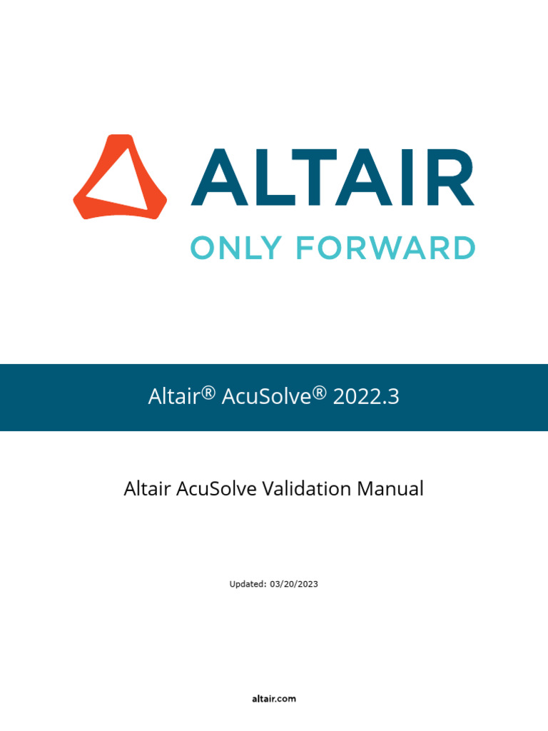 Altair AcuSolve 2022.3 Validation Manual | PDF | Fluid Dynamics | Boiling