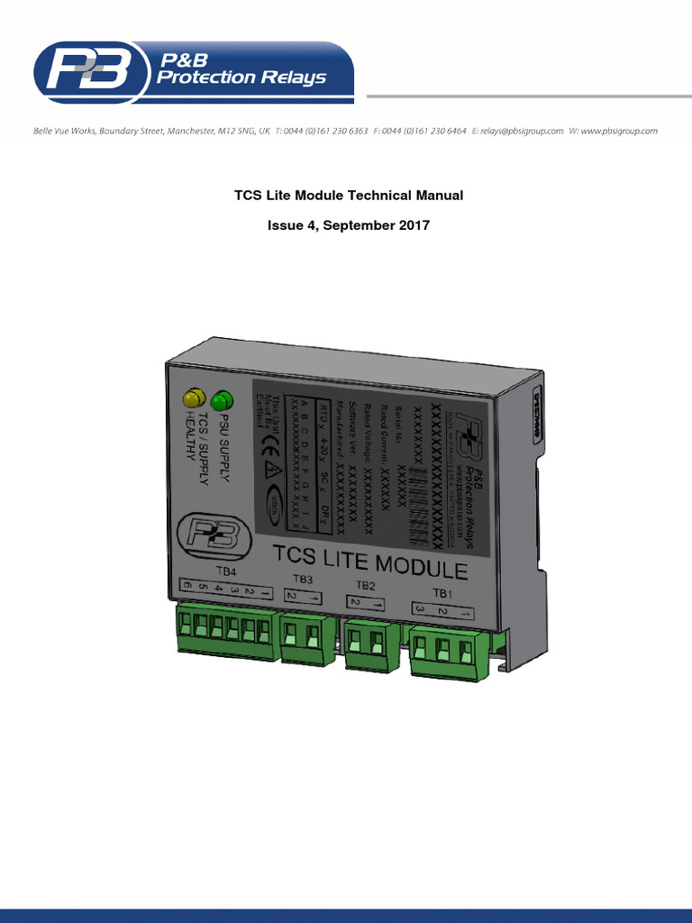 TCS-Lite-Module-OM-Iss4 | PDF | Power Supply | Relay