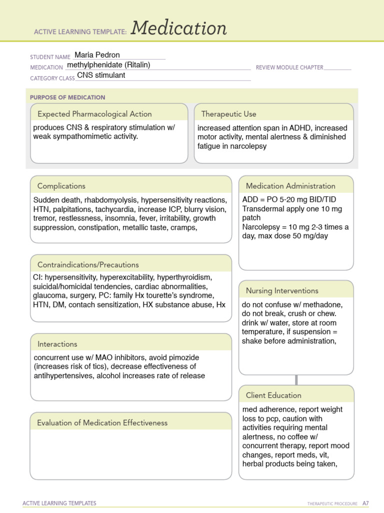 Methylphenidate - Maria Pedron | PDF | Medical Specialties ...