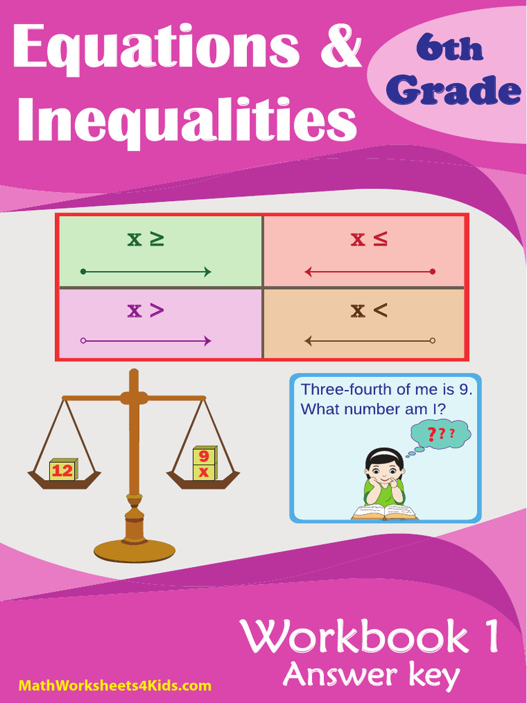 Workbooks 6th Grade Equation Key1 | PDF | Inequality (Mathematics ...