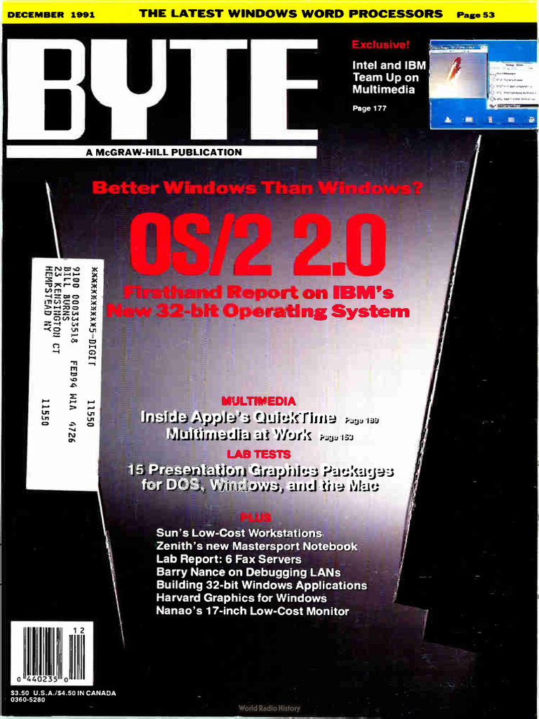 Byte-1991-12 | PDF | Microsoft Windows | Central Processing Unit