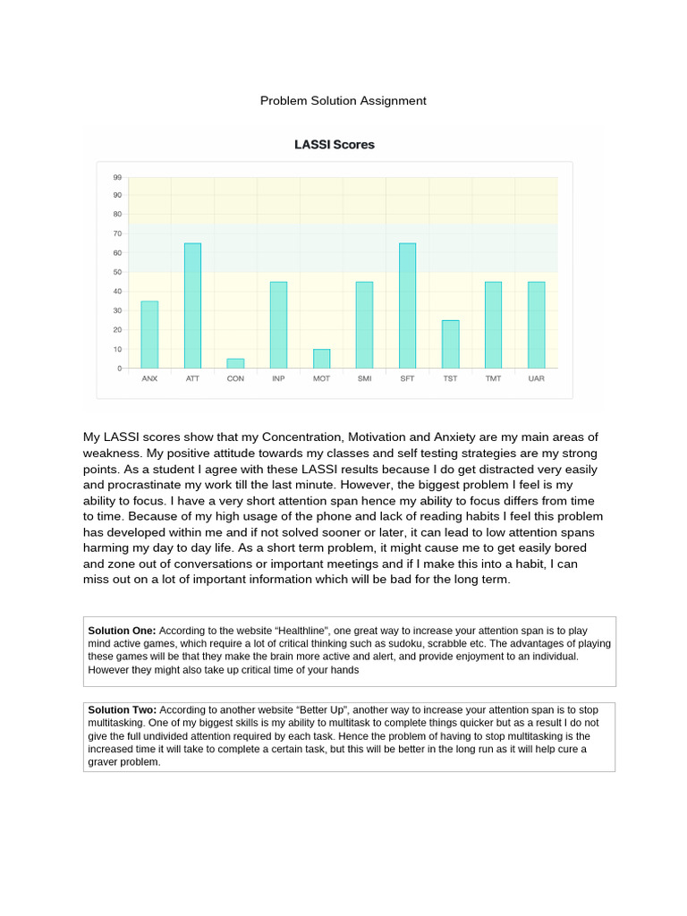 Problem Solution Assignment | PDF