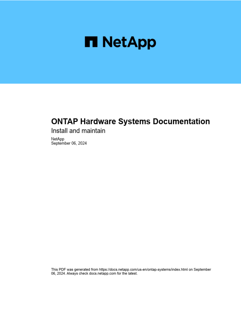 ONTAP Hardware Systems Documentation | PDF | Booting | Computing