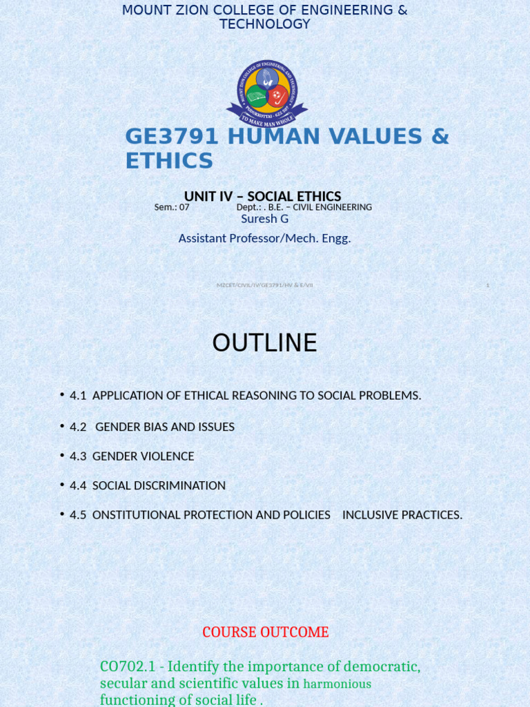 HV&E UNIT 4.1 | PDF | Morality | Reason