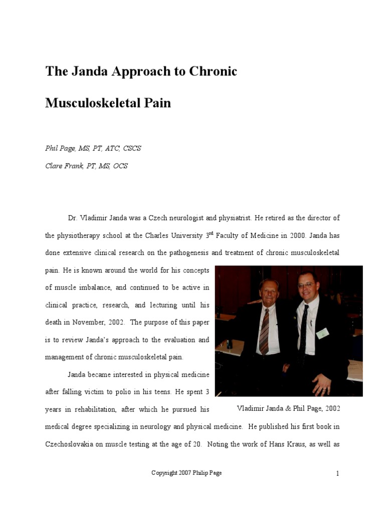The Janda Approach | PDF | Balance (Ability) | Muscle