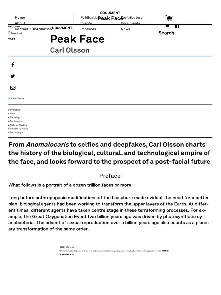 Urbanomic Peak Face | PDF