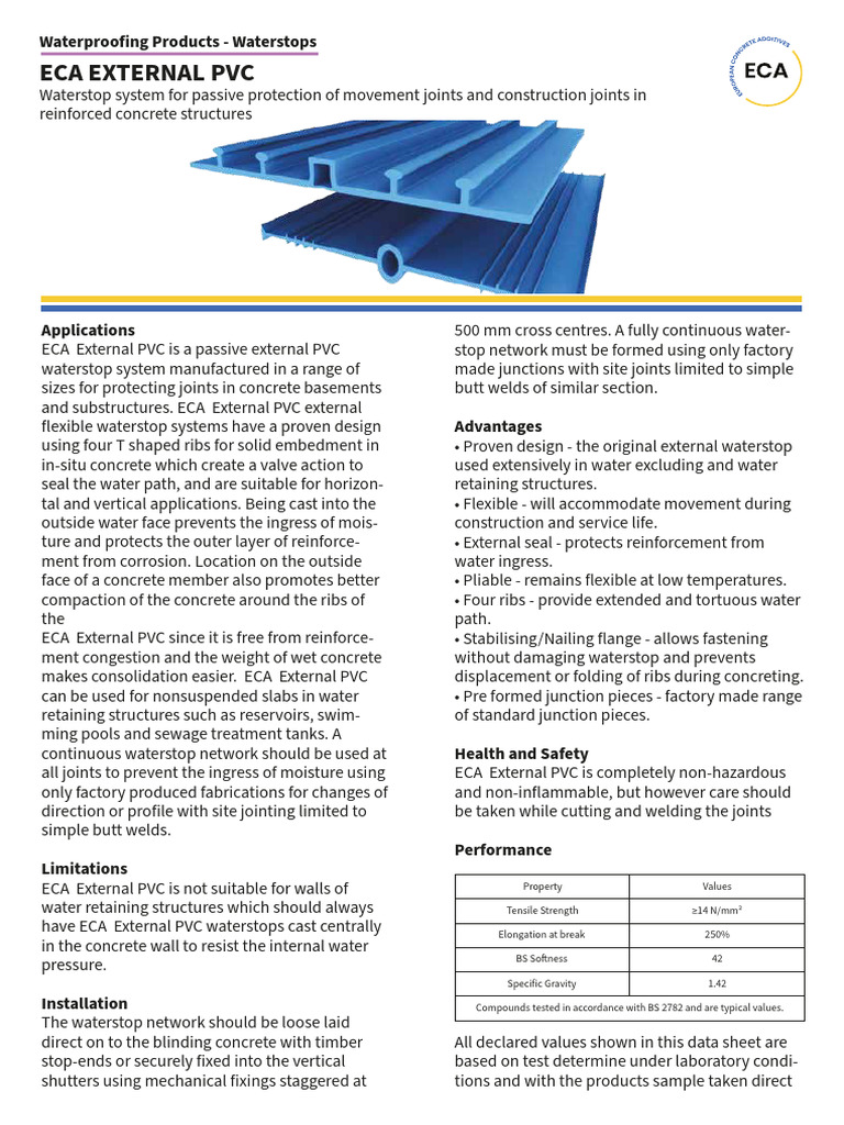 Waterstop External(PVC) | PDF | Concrete | Polyvinyl Chloride