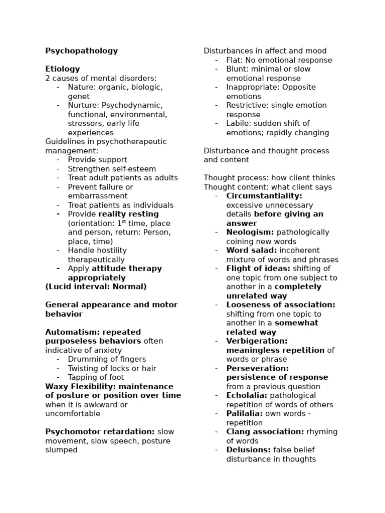 Psychopathology | PDF | Anxiety | Phobia