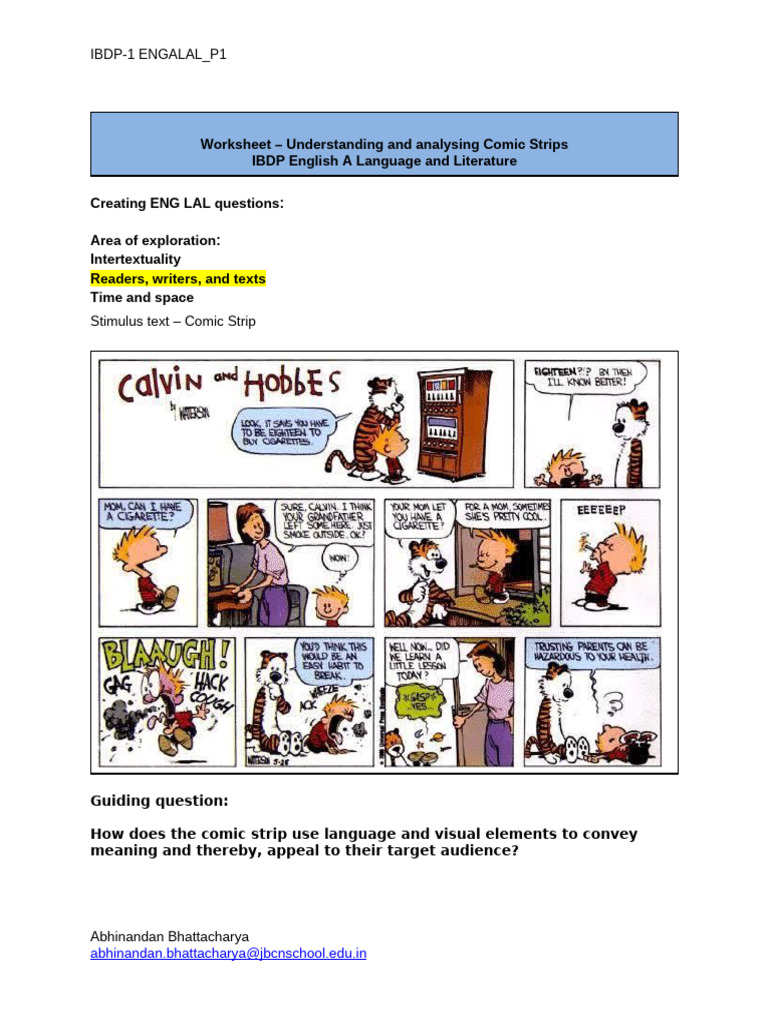 Aryan Kothari - Understanding and Analysing Comic Strips | PDF | Adolescence | Comic Strips