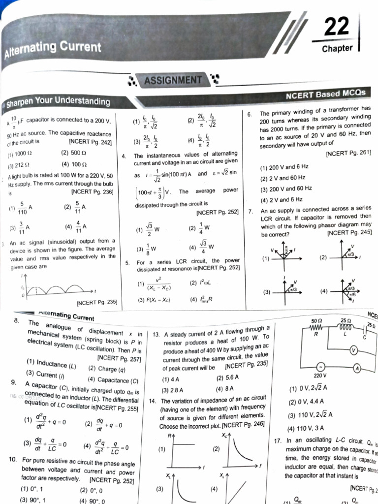 Alternating Current - Ncert Maps | PDF | Inductor | Capacitor