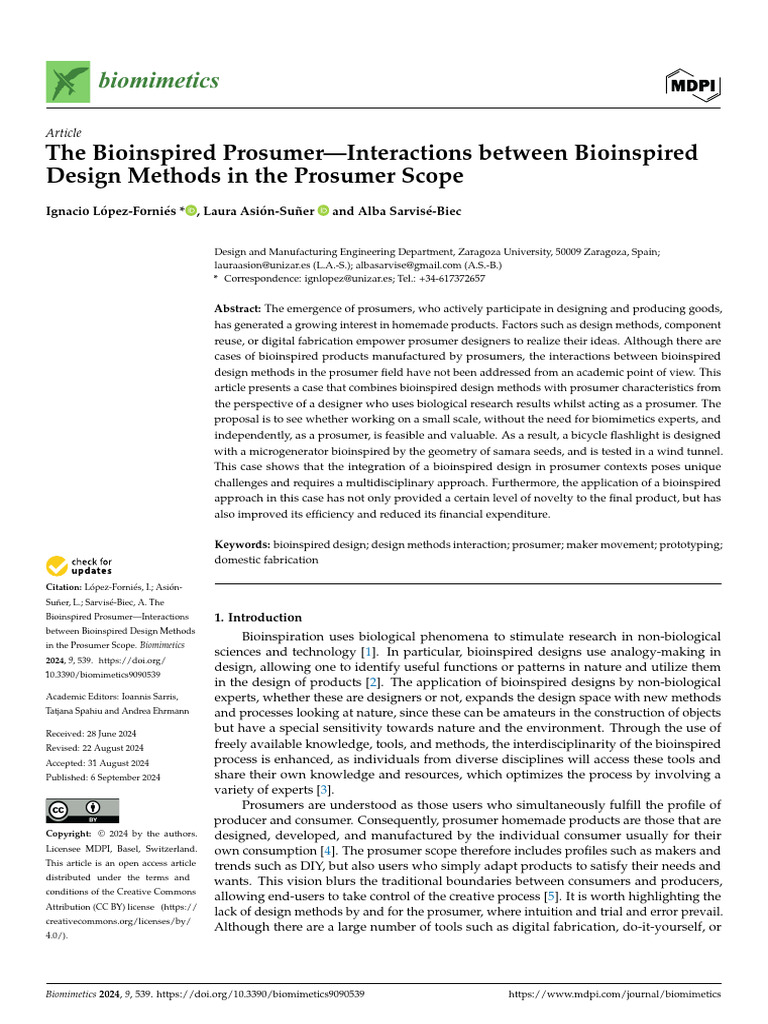 The Bioinspired ProsumerInteractions Between Bioinspired Design Methods in The Prosumer ...