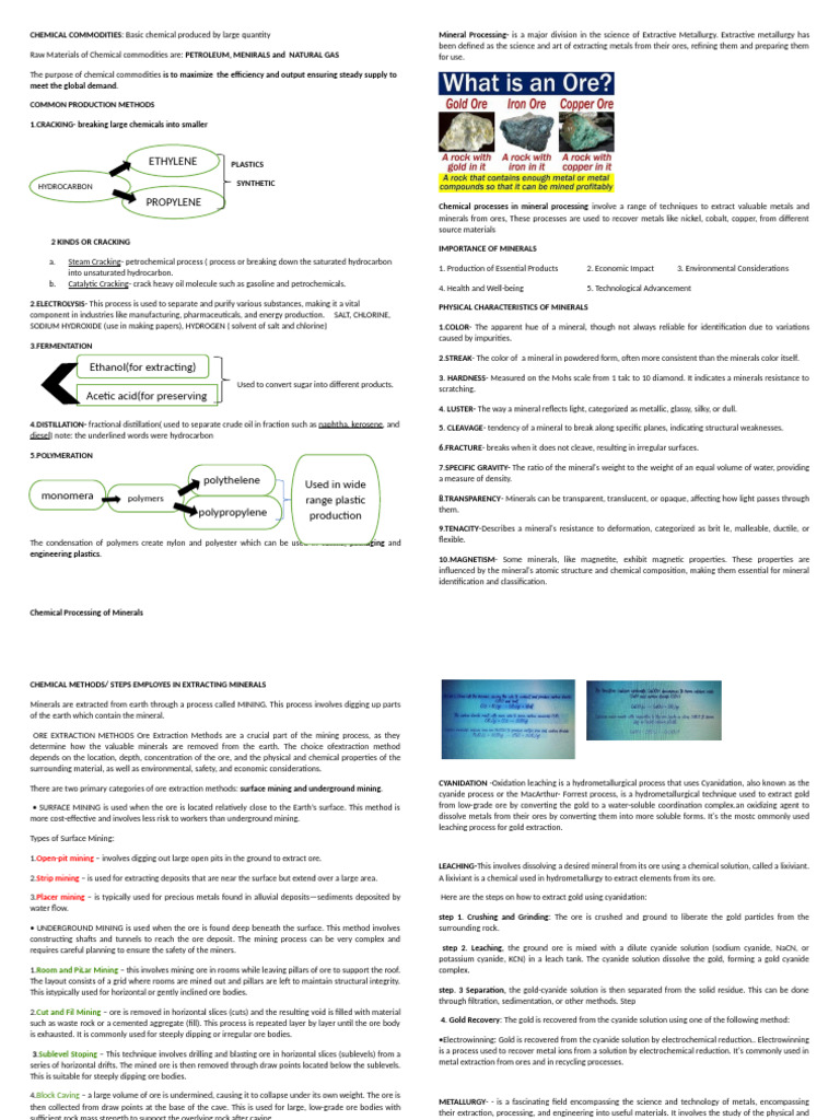 Chemical Commodities and Mineral Processing | PDF | Cement | Concrete
