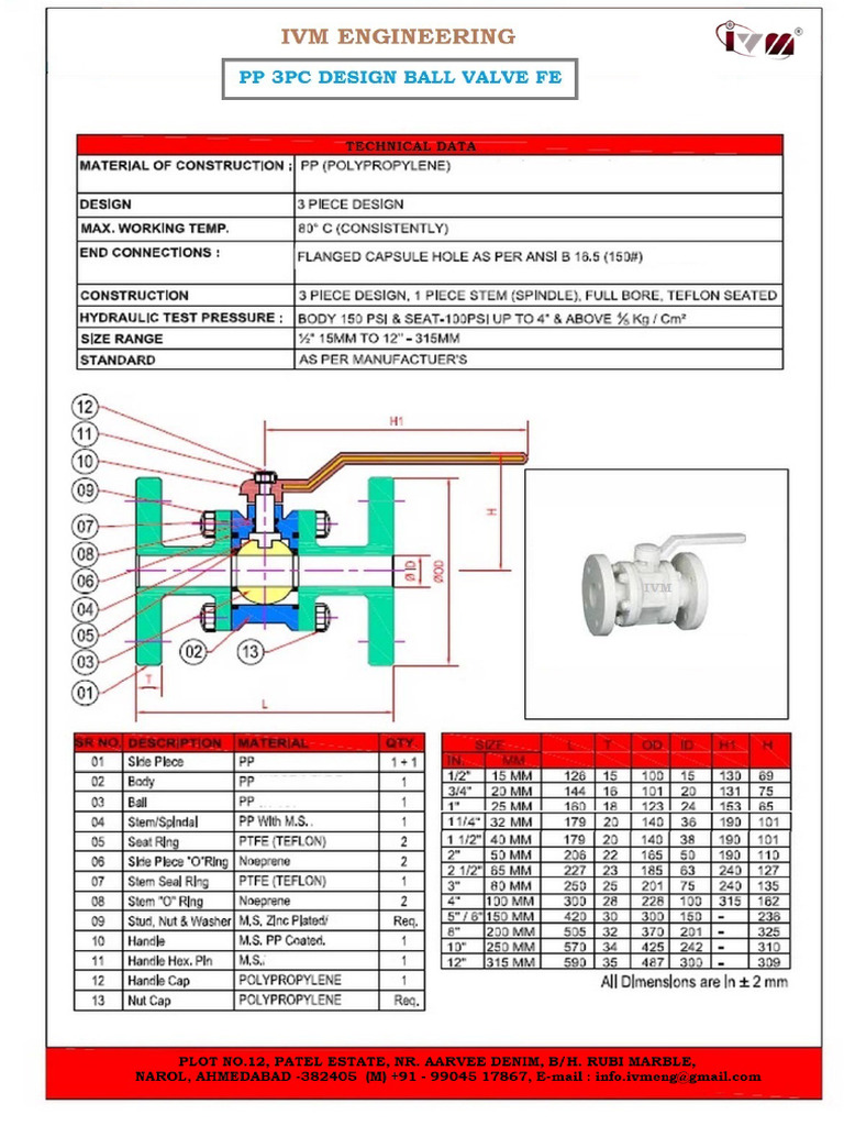 87 - Catalouge of Ivm PP Ball Valve Fe | PDF
