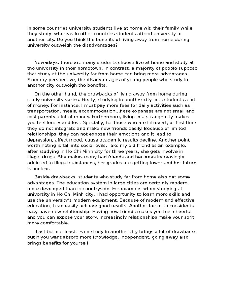 University of Students Study Far From Home | PDF | Wellness