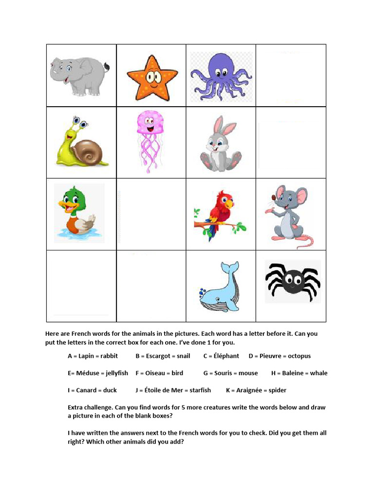 Year 2 Animal match up mix up part 2 | PDF