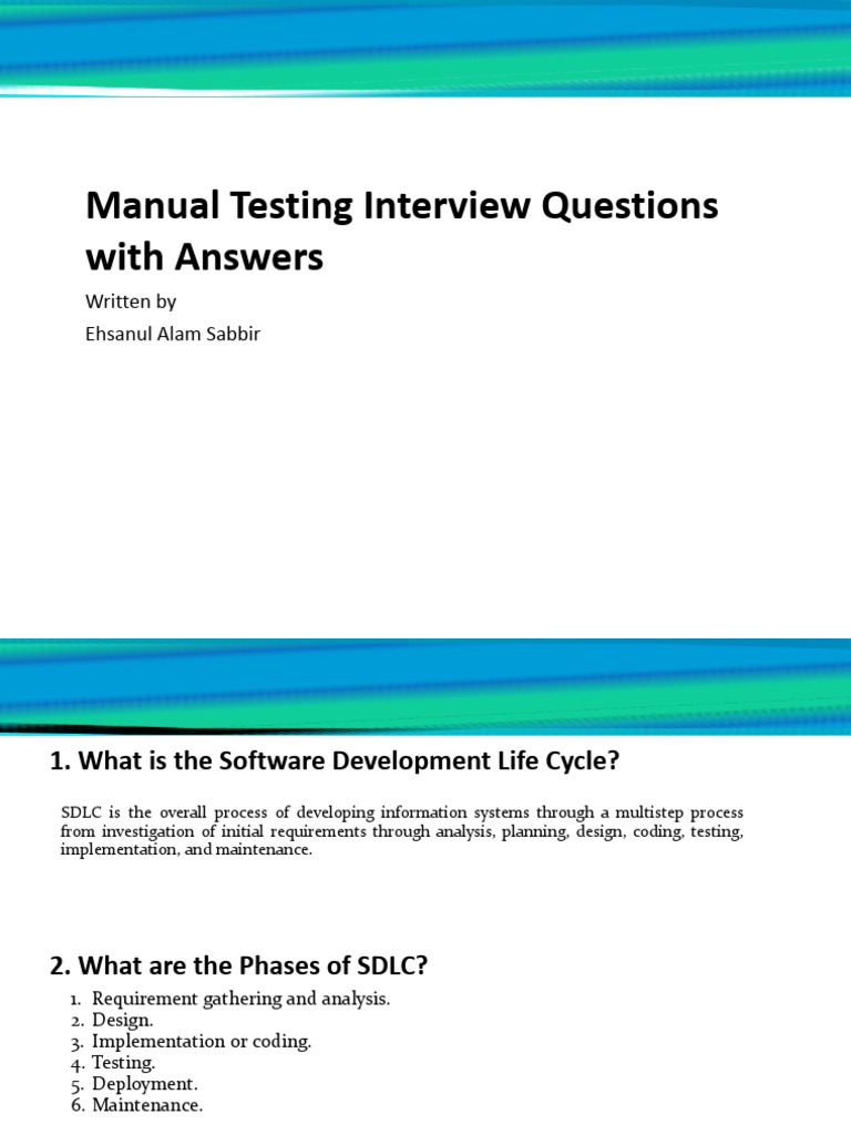 Improvement SQA Interview Suggestion | PDF | Software Testing ...