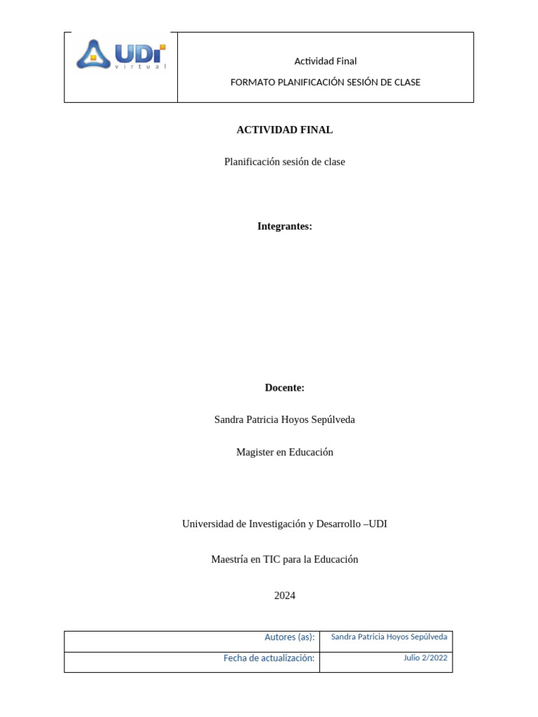 ACT_FINAL_PLANIFICACIÓN_SESIÓN_DE_CLASE | PDF | Cuentos | Red mundial