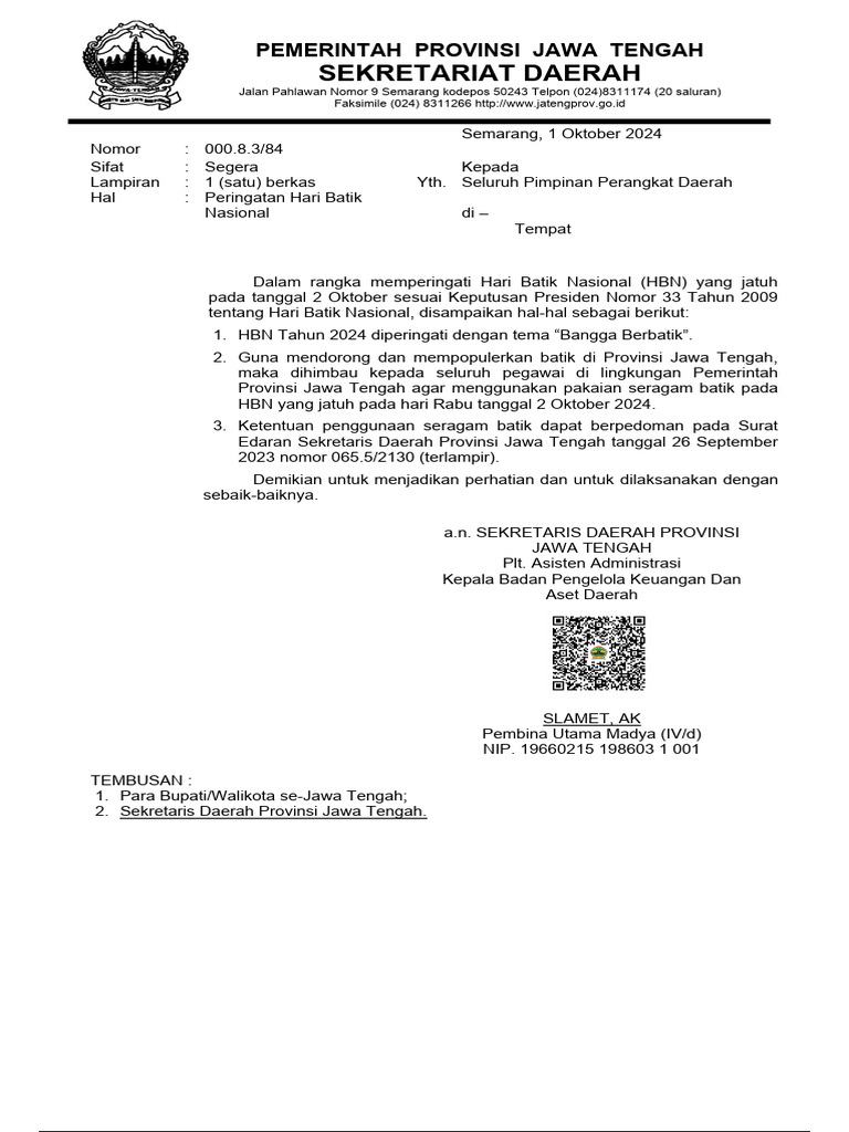 Peringatan Hari Batik 2024 | PDF