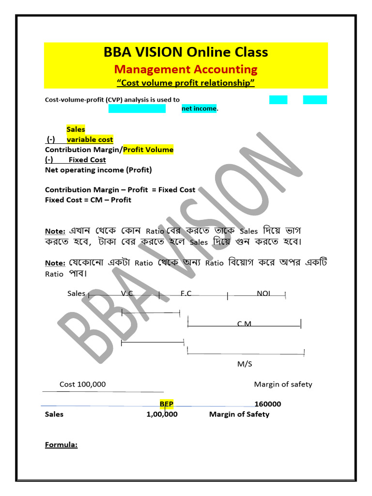 BBA VISION Online Class: Management Accounting | PDF | Financial ...