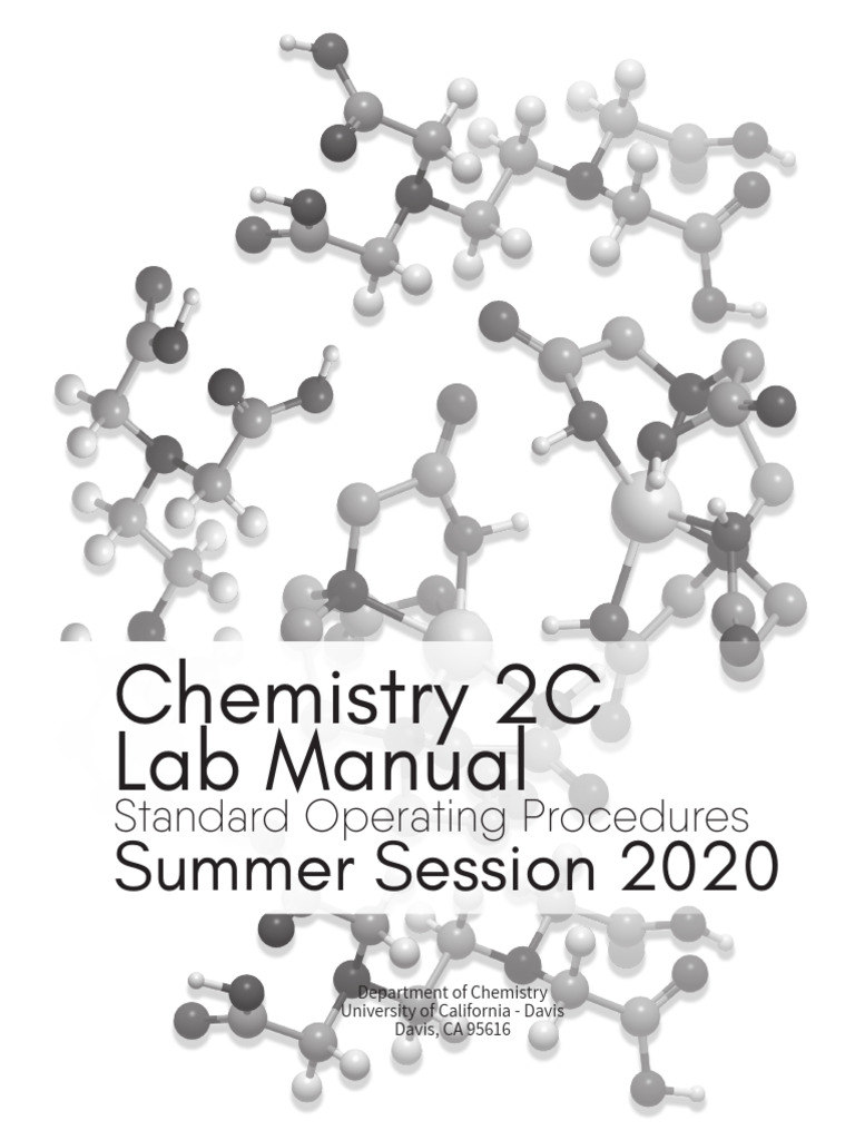Chemistry 2C Lab Manual: Summer Session 2020 | PDF | Laboratories | Iodine