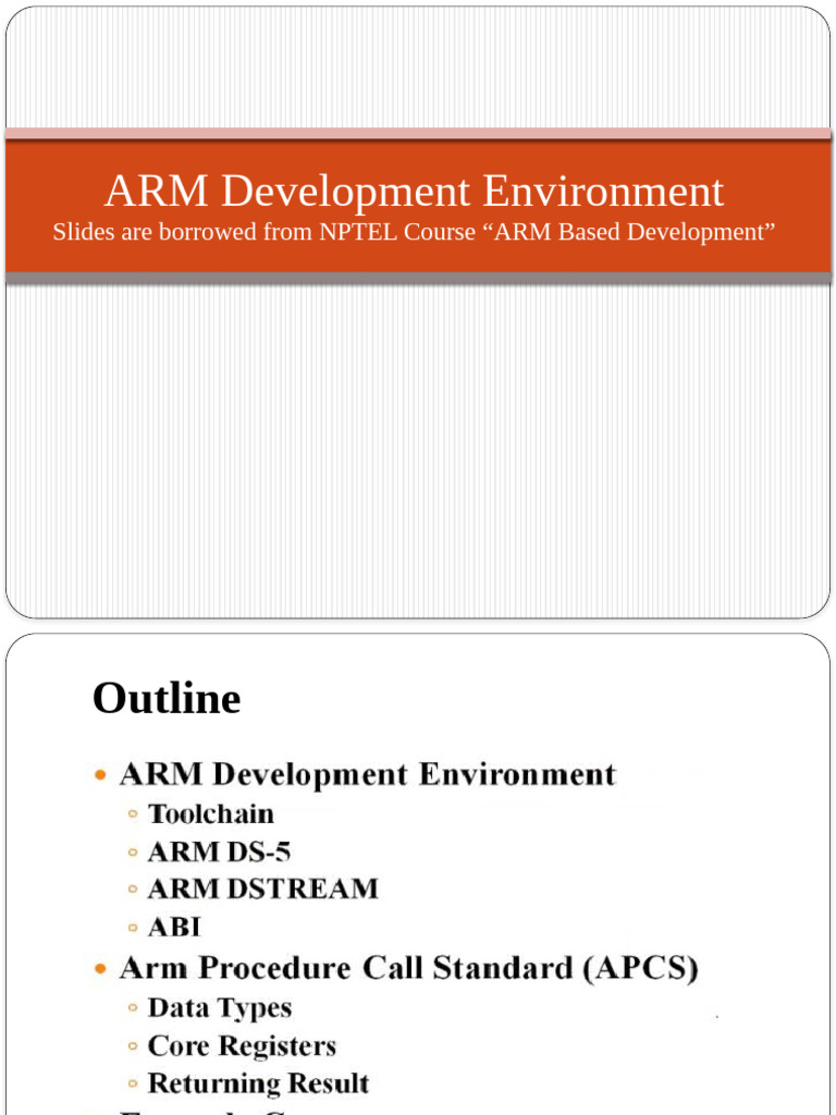 Slide 22 (ARM Development Environment) | PDF