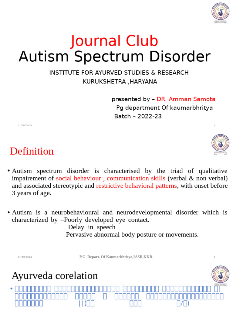 Autism JC PPT Laptop 8tinrisa | PDF | Autism Spectrum | Diseases And ...