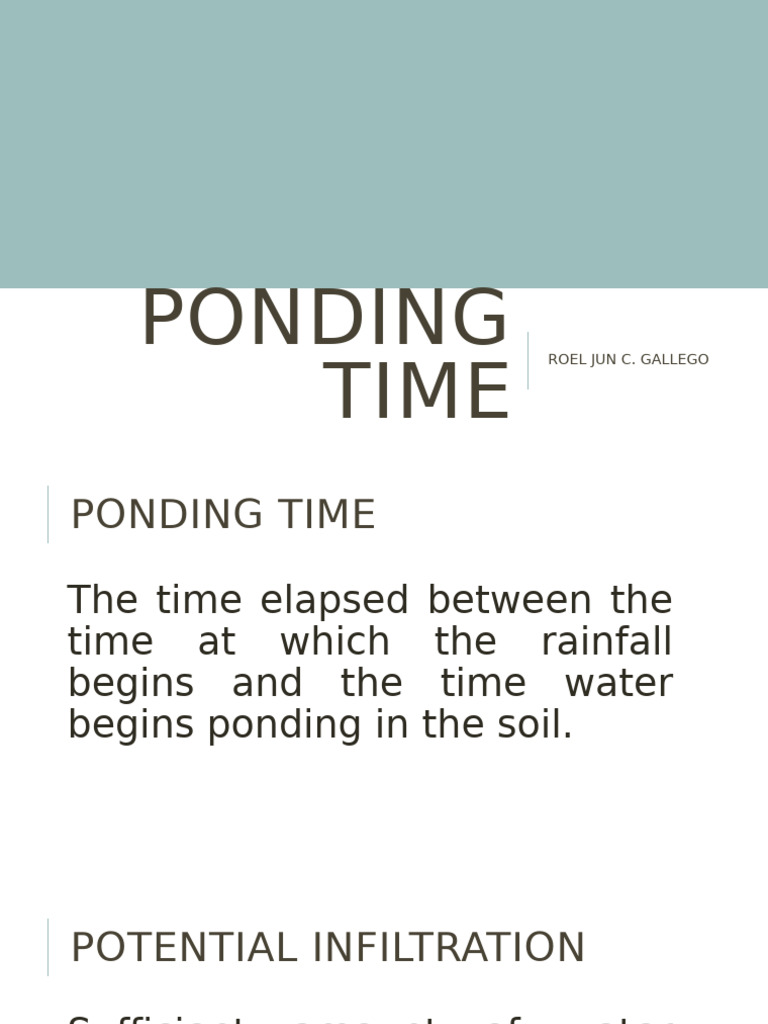 Ponding Time | PDF