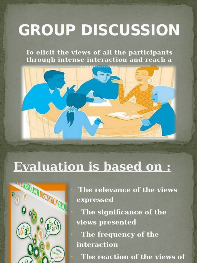 Presentation On Group Discussion | PDF | Body Language | Thought